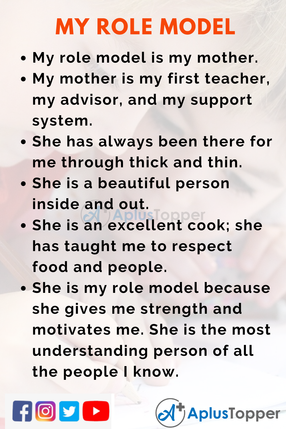10 Lines on My Role Model for Students and Children in English