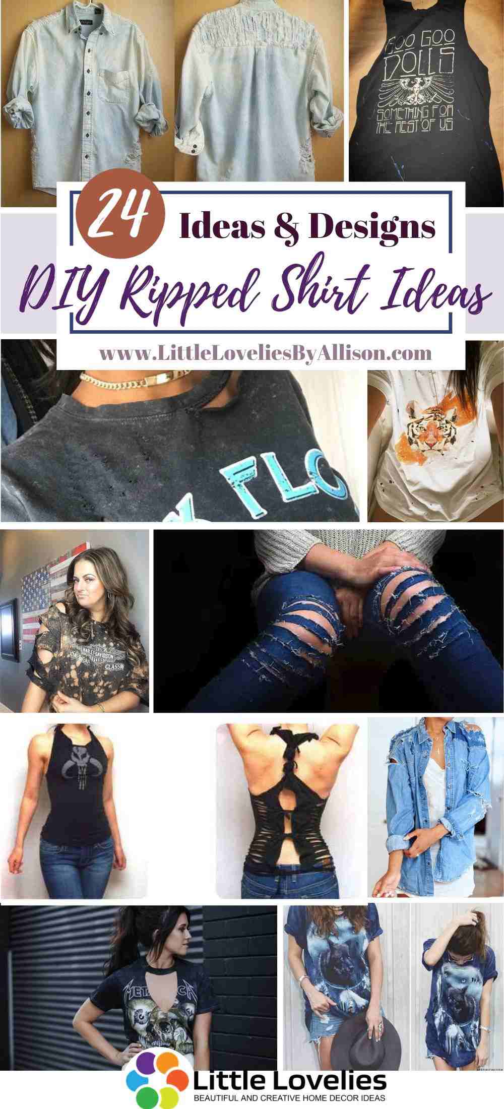 24 DIY Ripped Shirt Ideas
