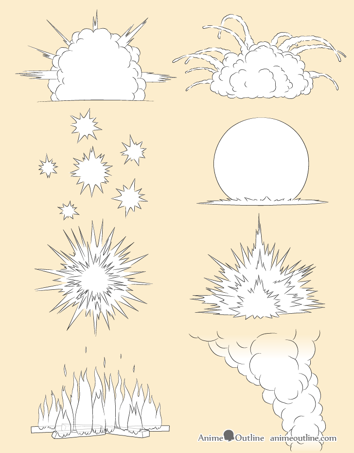 How to Draw Explosions, Smoke & Fire Step by Step