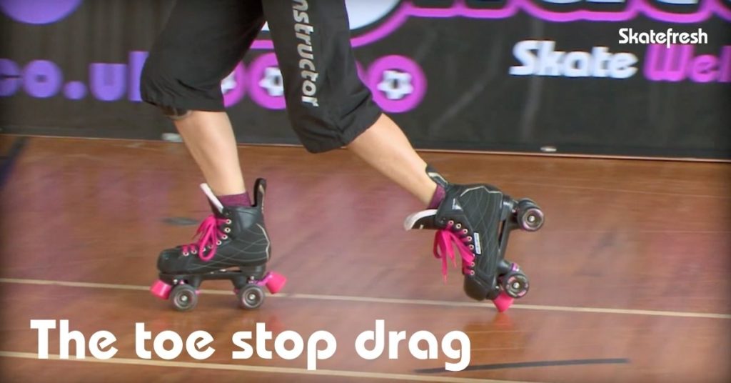 how to t-stop on roller skates