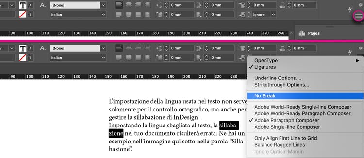 how to turn off hyphenation in indesign