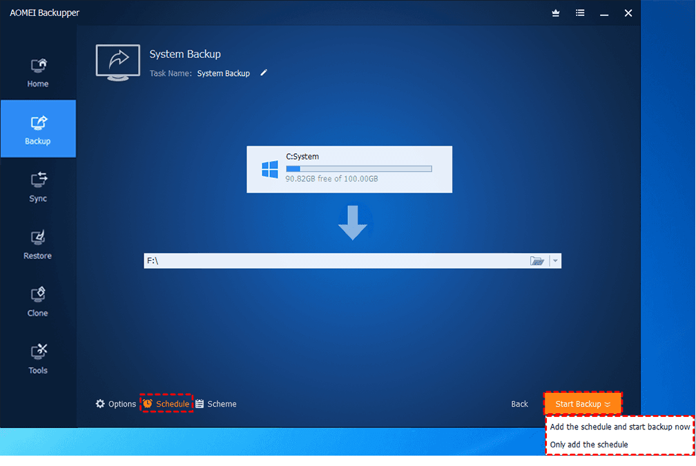 How To Make Aomei Backupper Run Scheduled Backup As Administrator