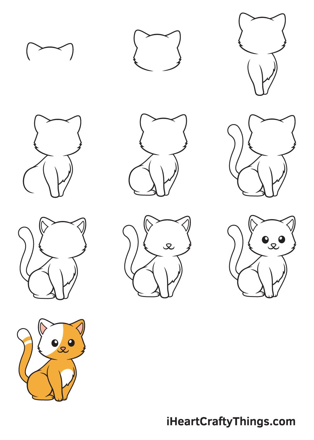 How To Draw A Baby Kitten Step By Step