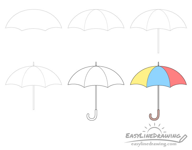 How To Draw An Umbrella Step By Step